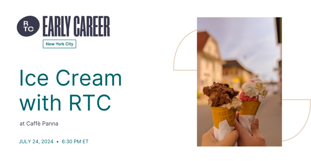 NYC Early Career Social - Ice Cream at Caffè Panna with RTC 🍨 | Rewriting the Code